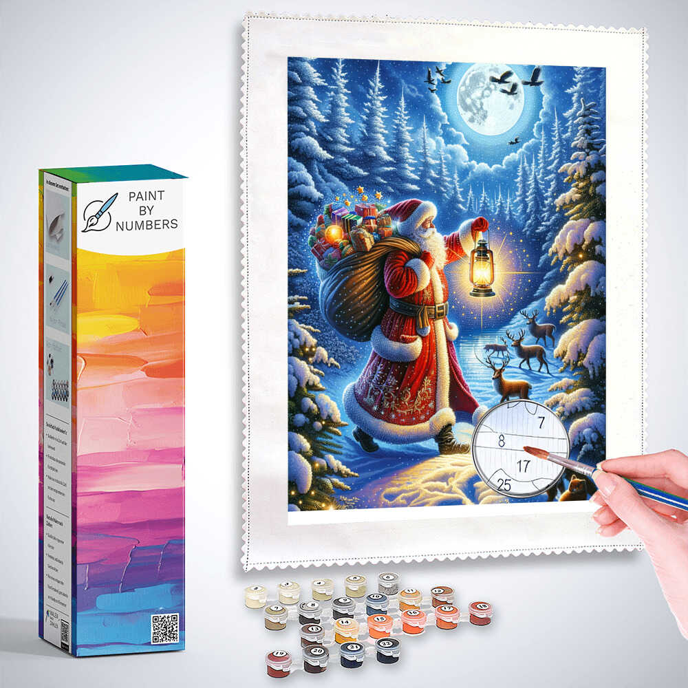 Paint by Numbers - Santa Claus in Lantern Light – DIY Paint by Numbers