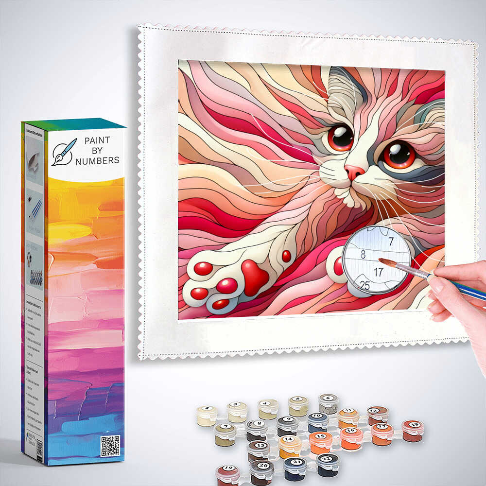 Paint by Numbers - Funny cat – DIY Paint by Numbers