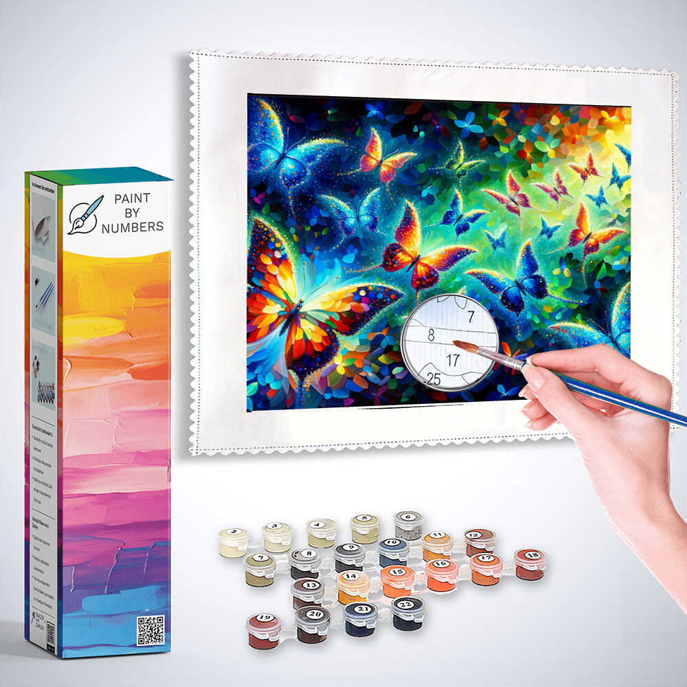 Butterflies, Colorful - Paint by Numbers – DIY Paint by Numbers