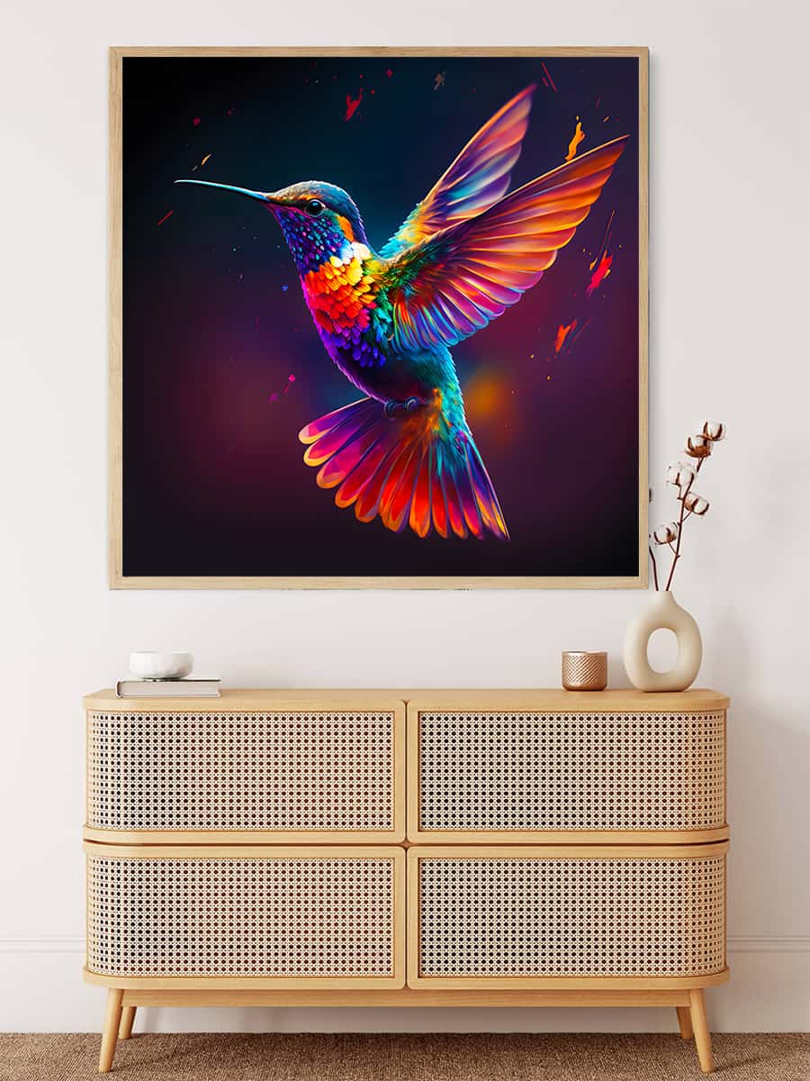 Paint by Numbers - Flying Hummingbird Colorful – DIY Paint by Numbers