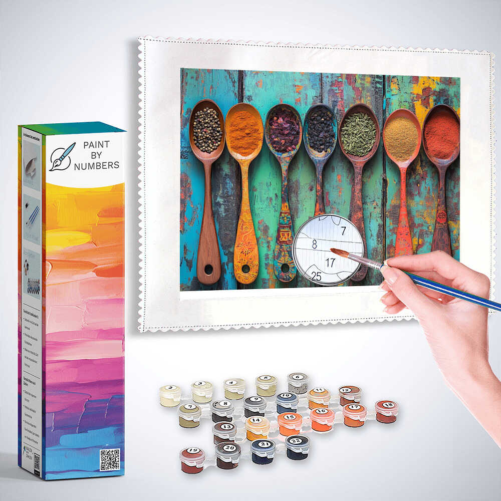 Paint by Numbers - Spoon collection, spices – DIY Paint by Numbers