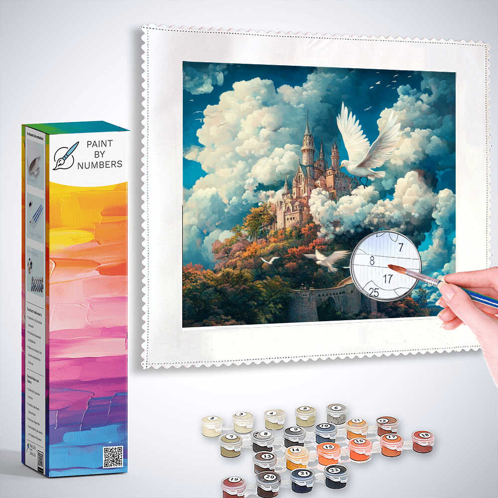 Paint by Numbers - Castle above the clouds – DIY Paint by Numbers