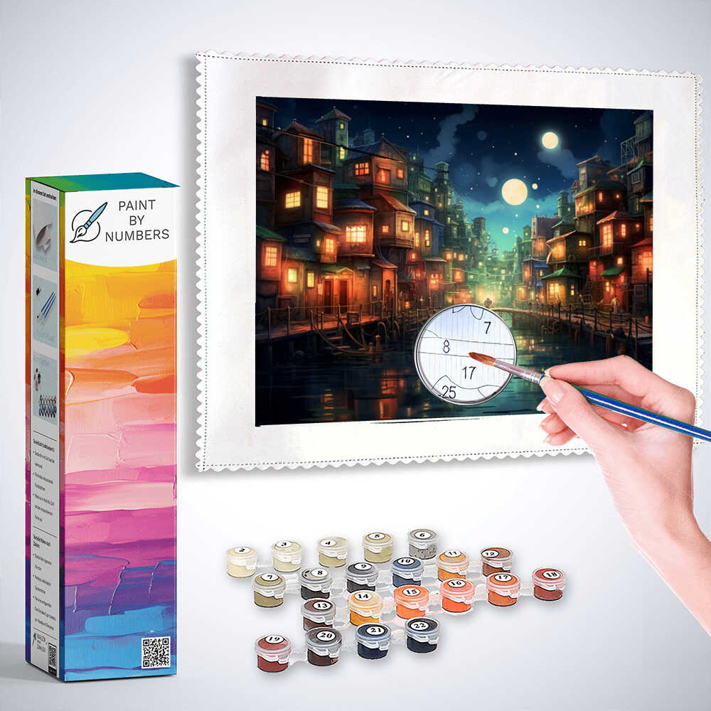 Paint by Numbers - Moonlight Whispers, Urban Fantasy – DIY Paint by Numbers