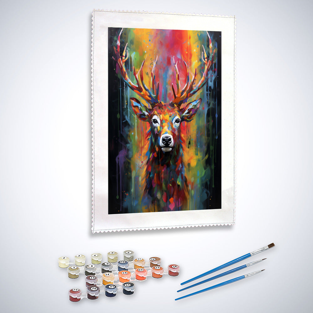 Deer, Colorful - Paint by Numbers – DIY Paint by Numbers
