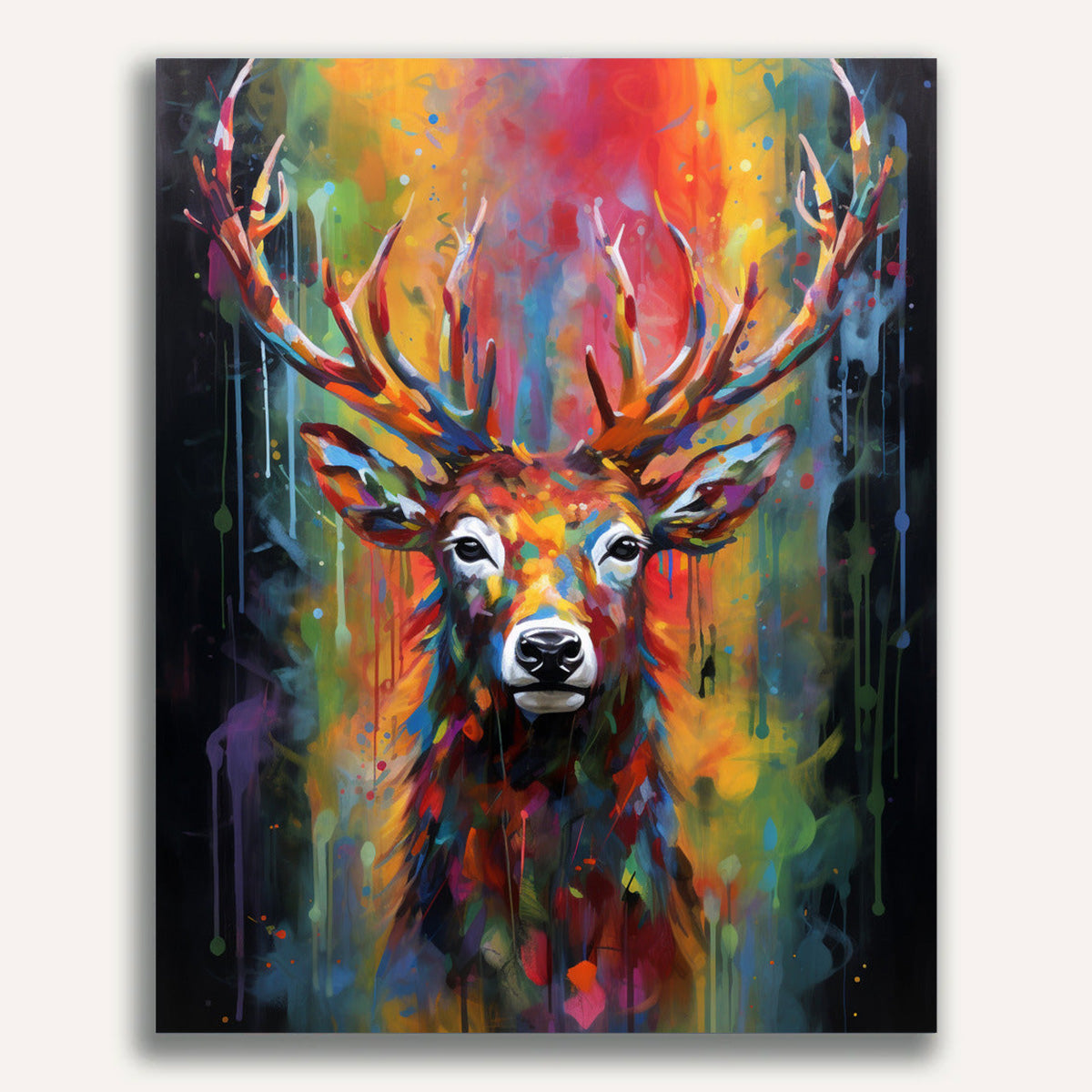 Deer, Colorful - Paint by Numbers – DIY Paint by Numbers
