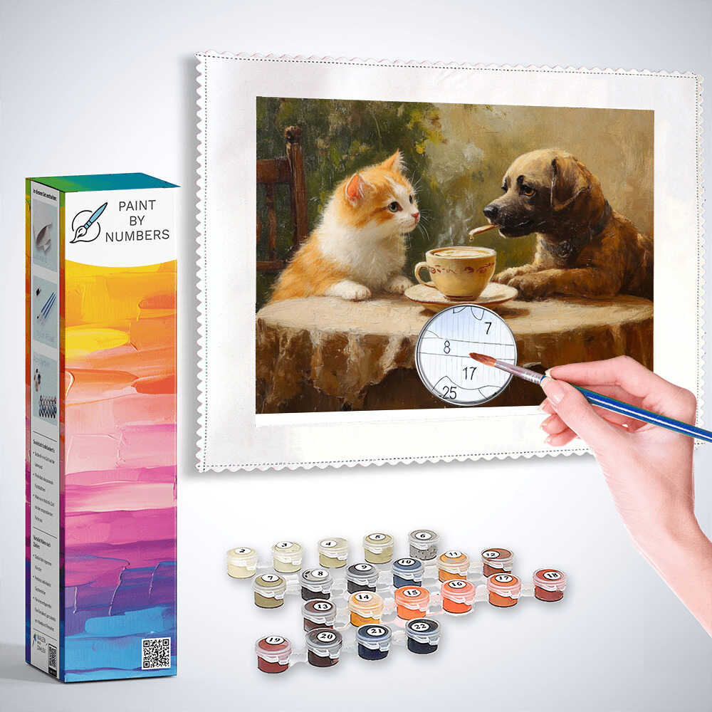 Paint by Numbers - Dialogue in Sepia – DIY Paint by Numbers