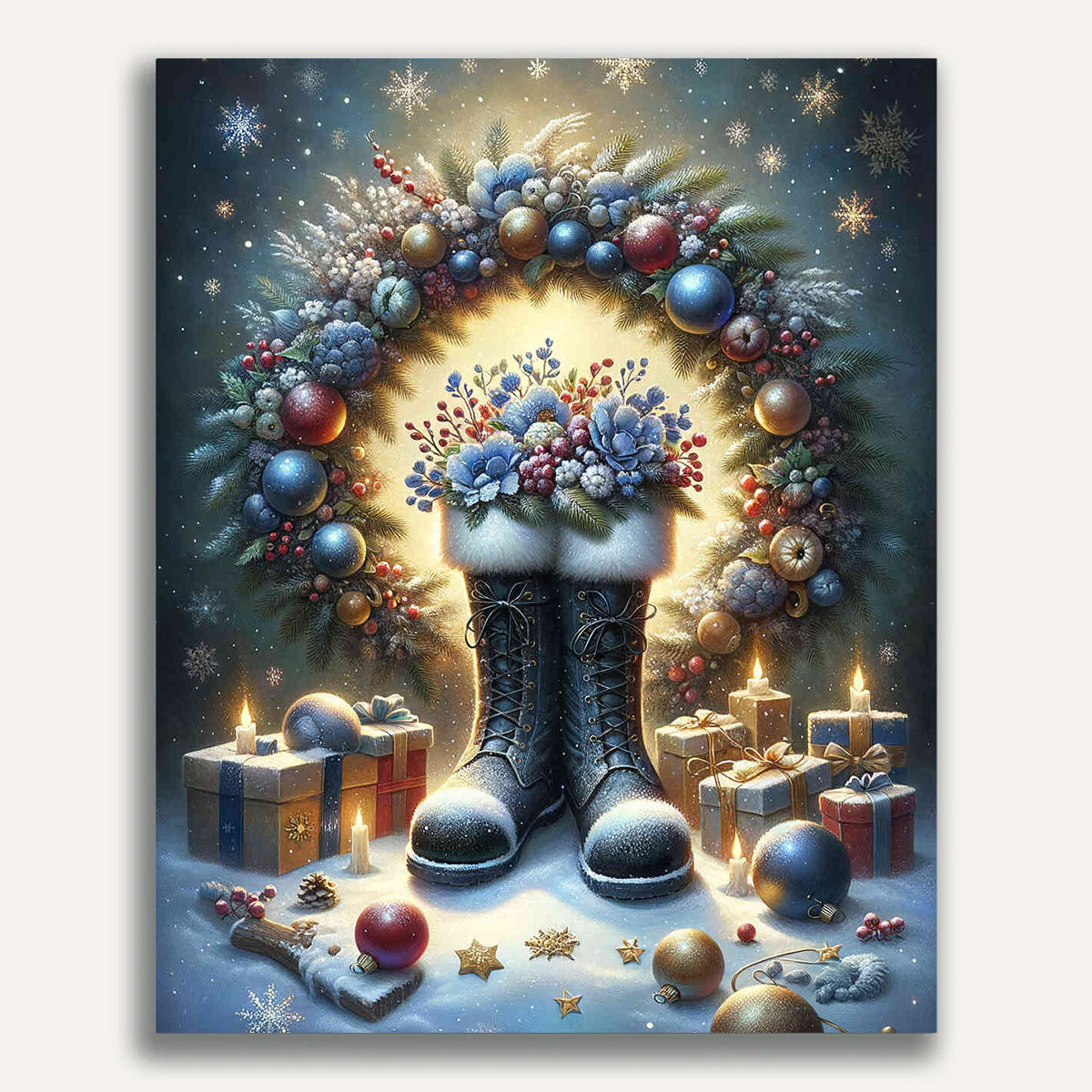 Paint by Numbers - Filled Christmas Boots – DIY Paint by Numbers