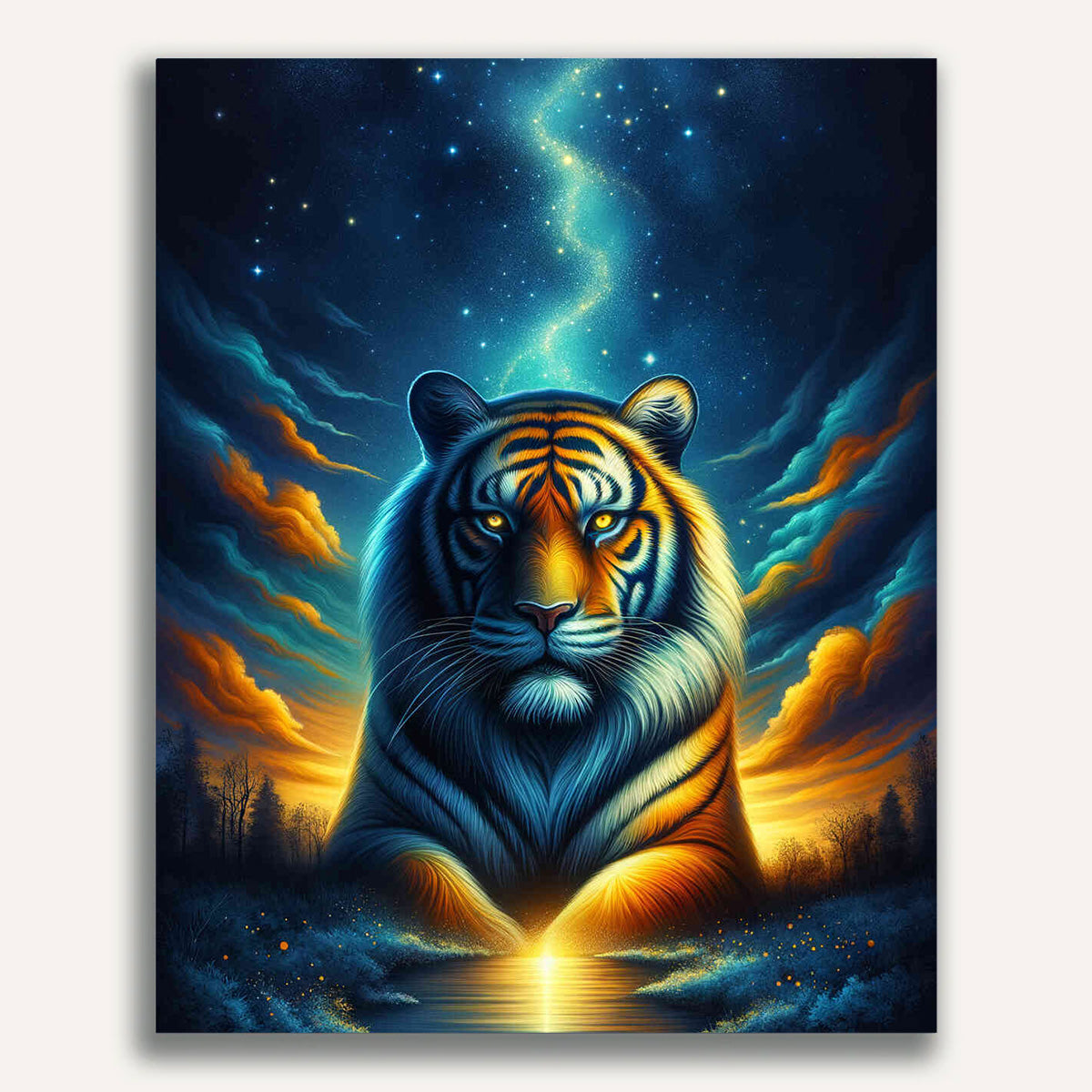 Paint by Numbers - Tiger in the Dark – DIY Paint by Numbers