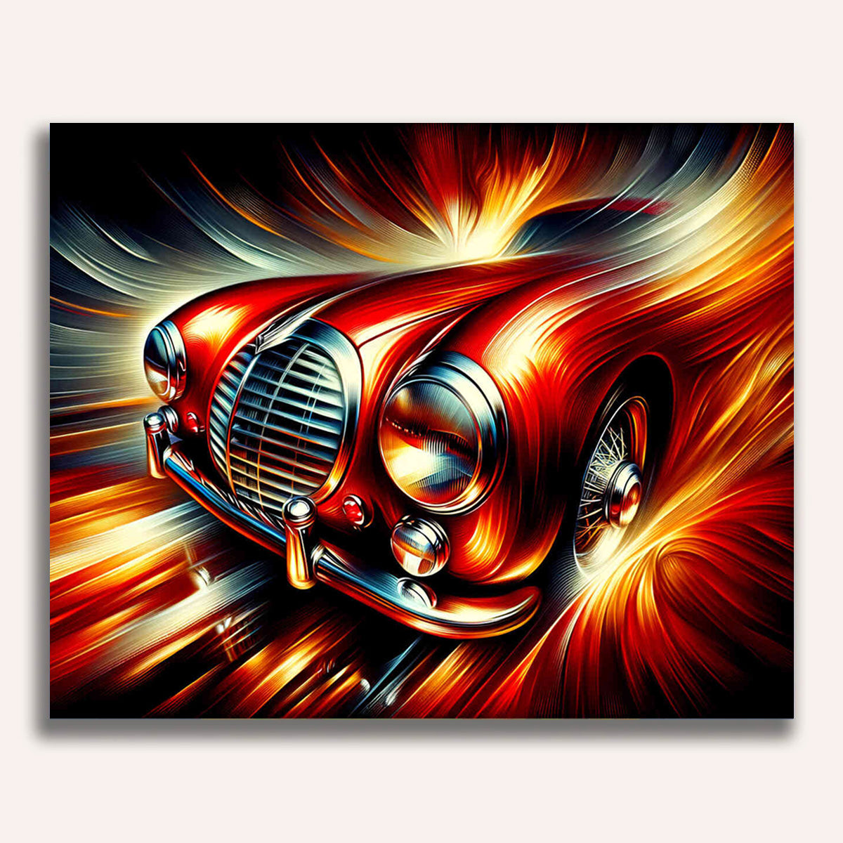 Red car front - Paint by Numbers – DIY Paint by Numbers