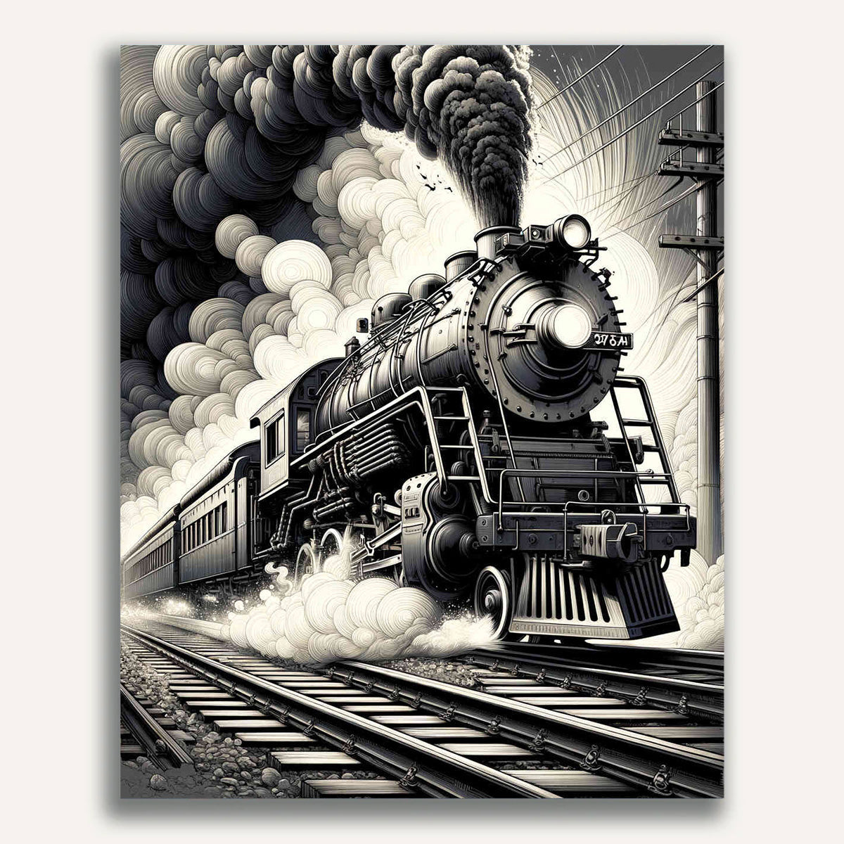 Steam locomotive - Paint by Numbers – DIY Paint by Numbers