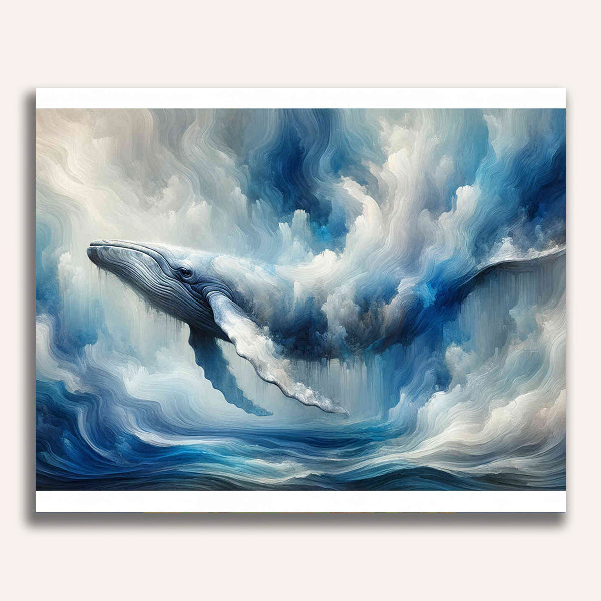 Whale in the sea, abstract – DIY Paint by Numbers