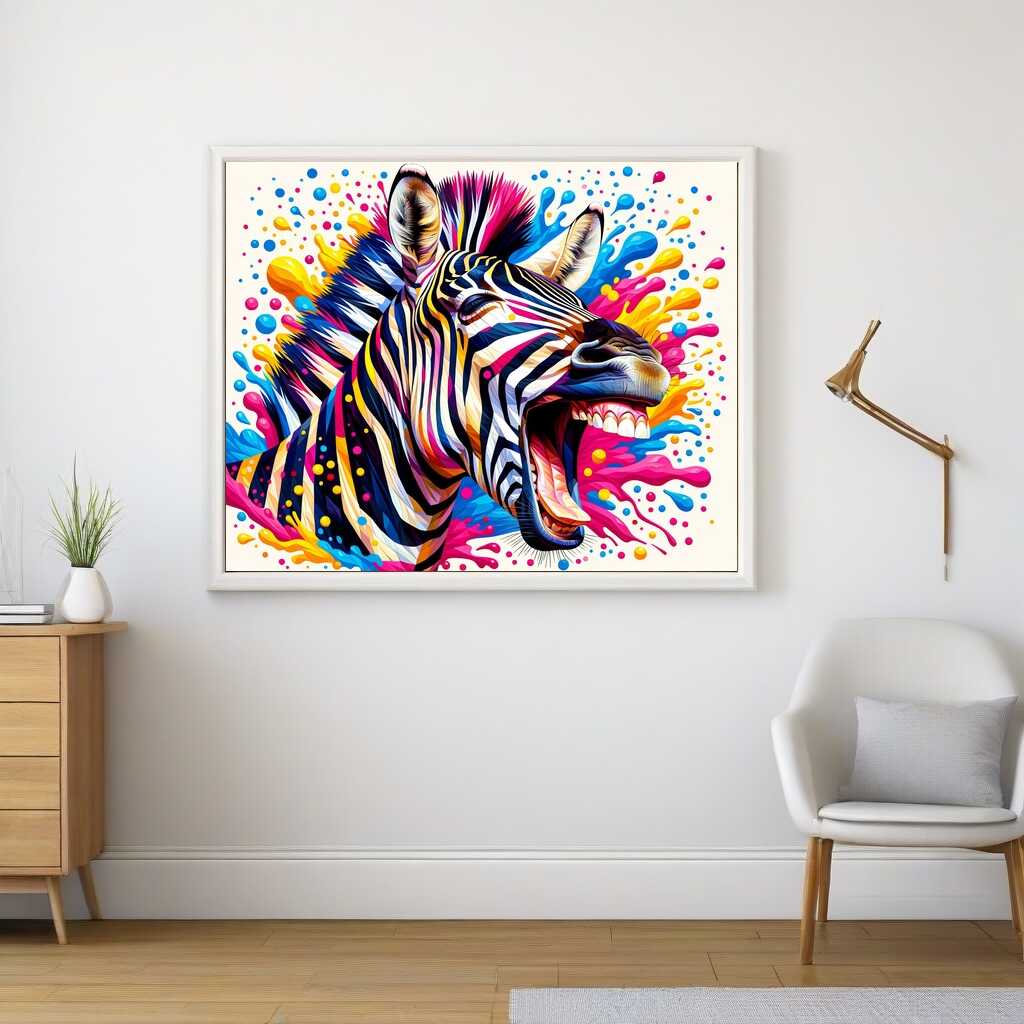 Zebra sideways, laughs - Paint by Numbers – DIY Paint by Numbers
