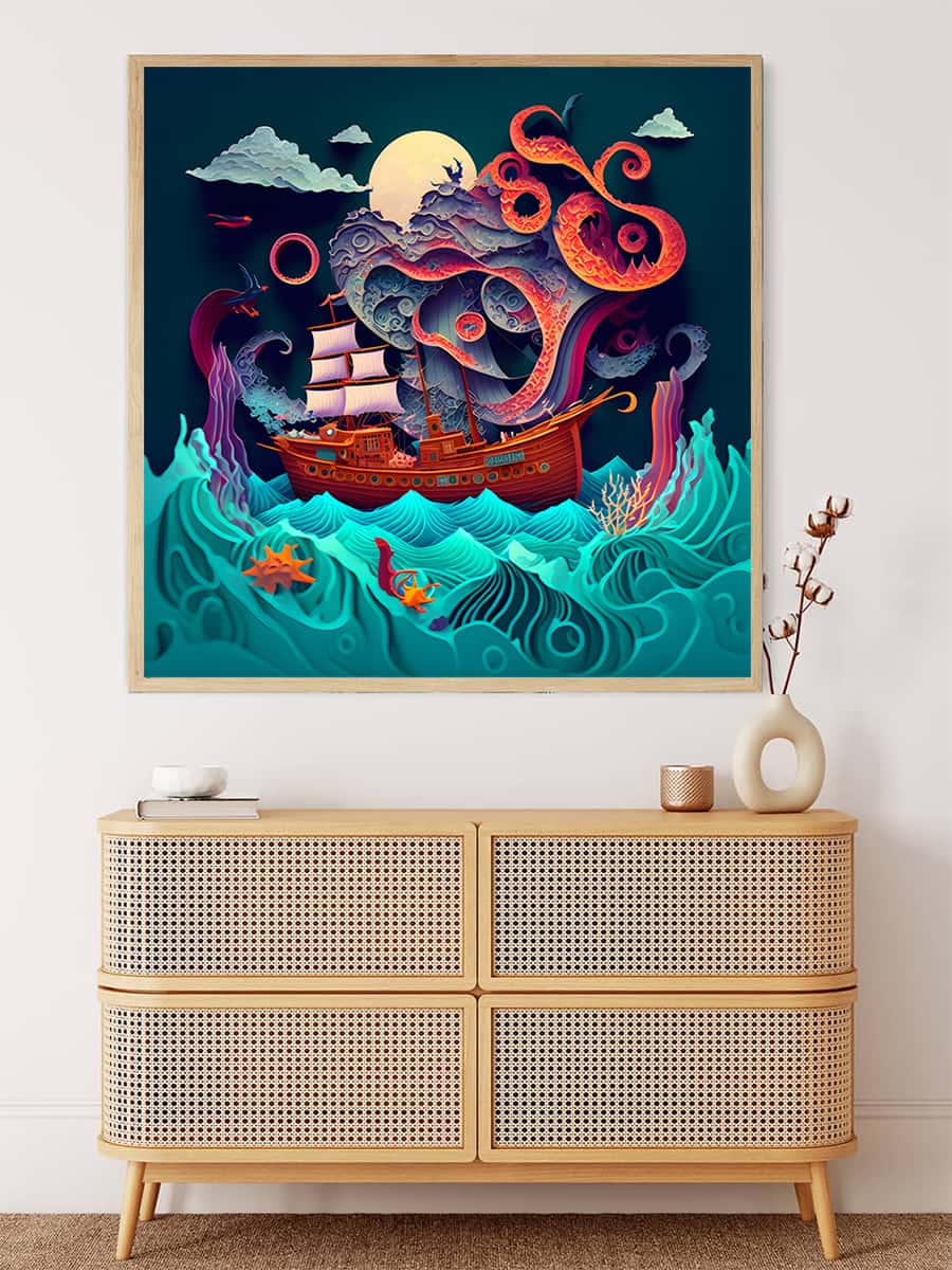 Paint by Numbers - Rough sea Paperart octopus – DIY Paint by Numbers