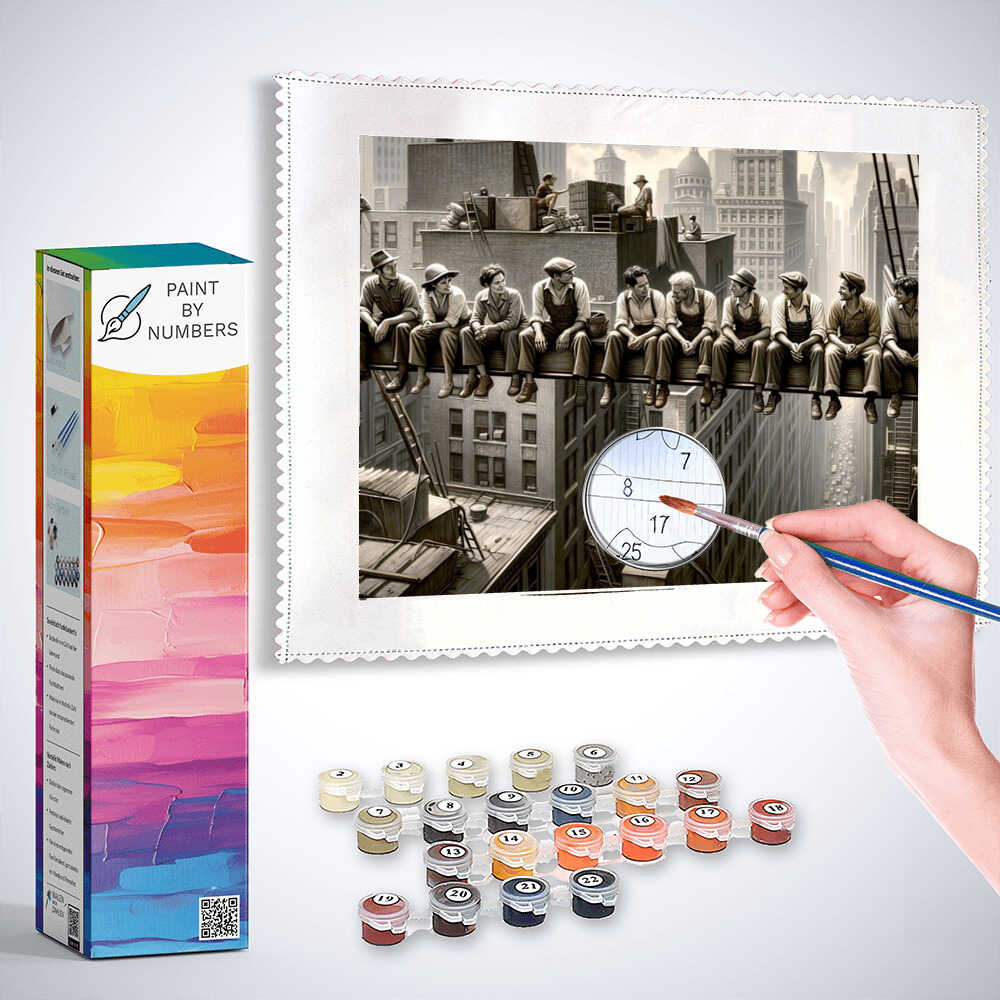 Paint by Numbers - People above the city – DIY Paint by Numbers