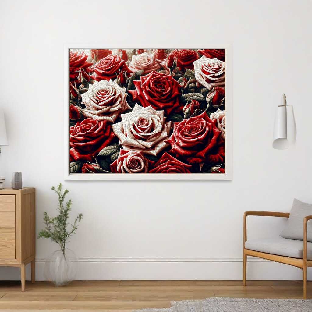 Paint by Numbers - Roses Arrangement in Red and White – DIY Paint by ...