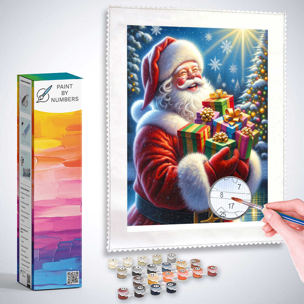 Paint by Numbers - Gift Wrapped Santa – DIY Paint by Numbers