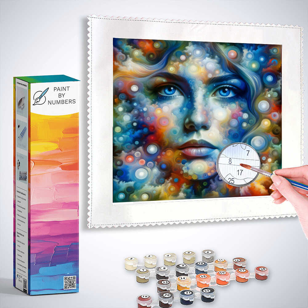 Paint by Numbers - Woman with blue eyes – DIY Paint by Numbers