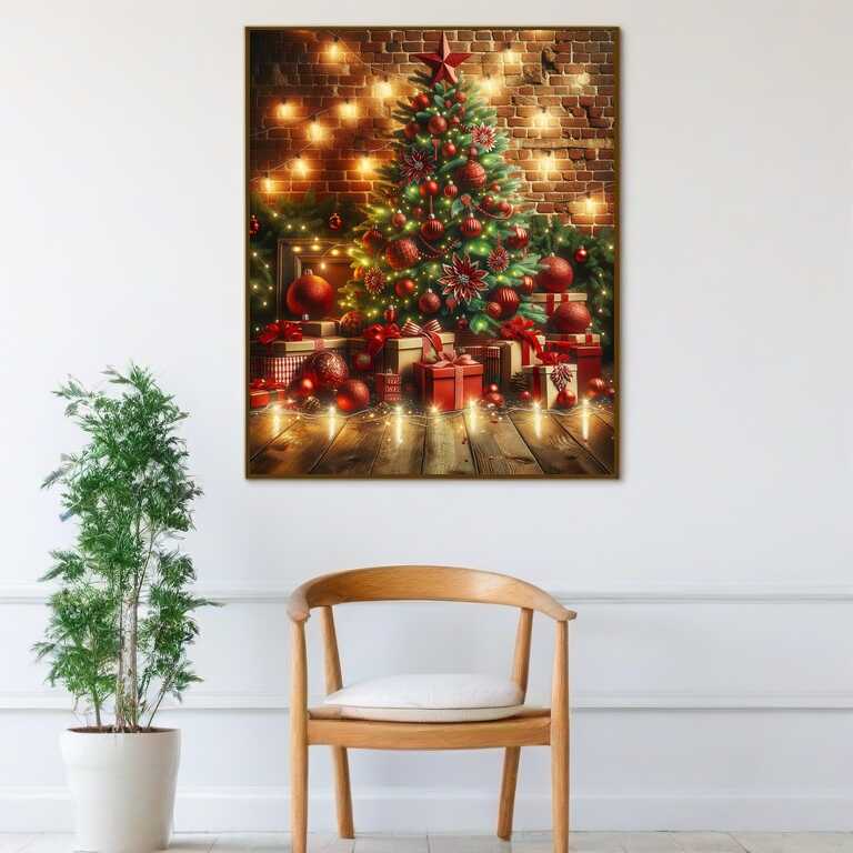 Paint by Numbers - Red Gifts Under Tree – DIY Paint by Numbers