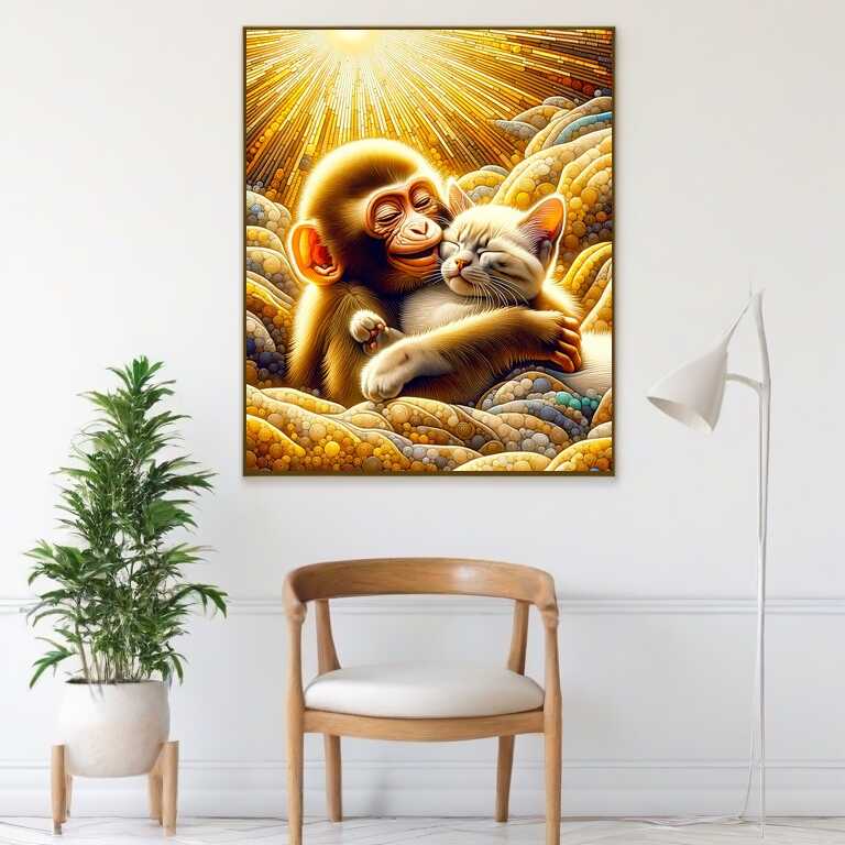 Paint by Numbers - Monkey and Cat Friends – DIY Paint by Numbers