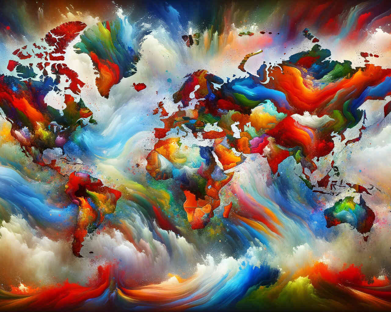 Paint by Numbers - World map, color blots – DIY Paint by Numbers