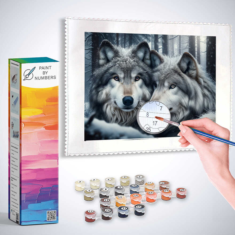 Paint by Numbers - Wolf friendship – DIY Paint by Numbers