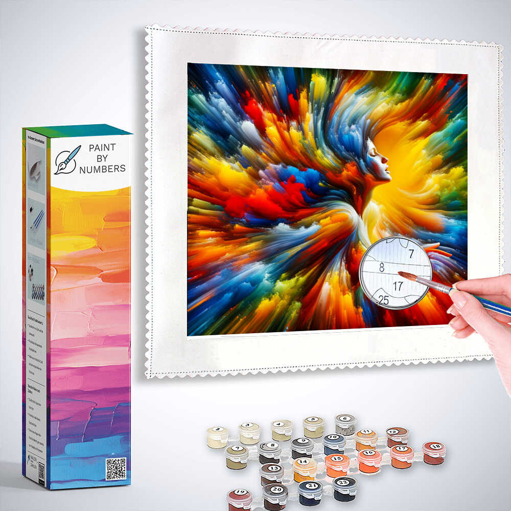 Paint by Numbers - Woman Abstract colorful – DIY Paint by Numbers