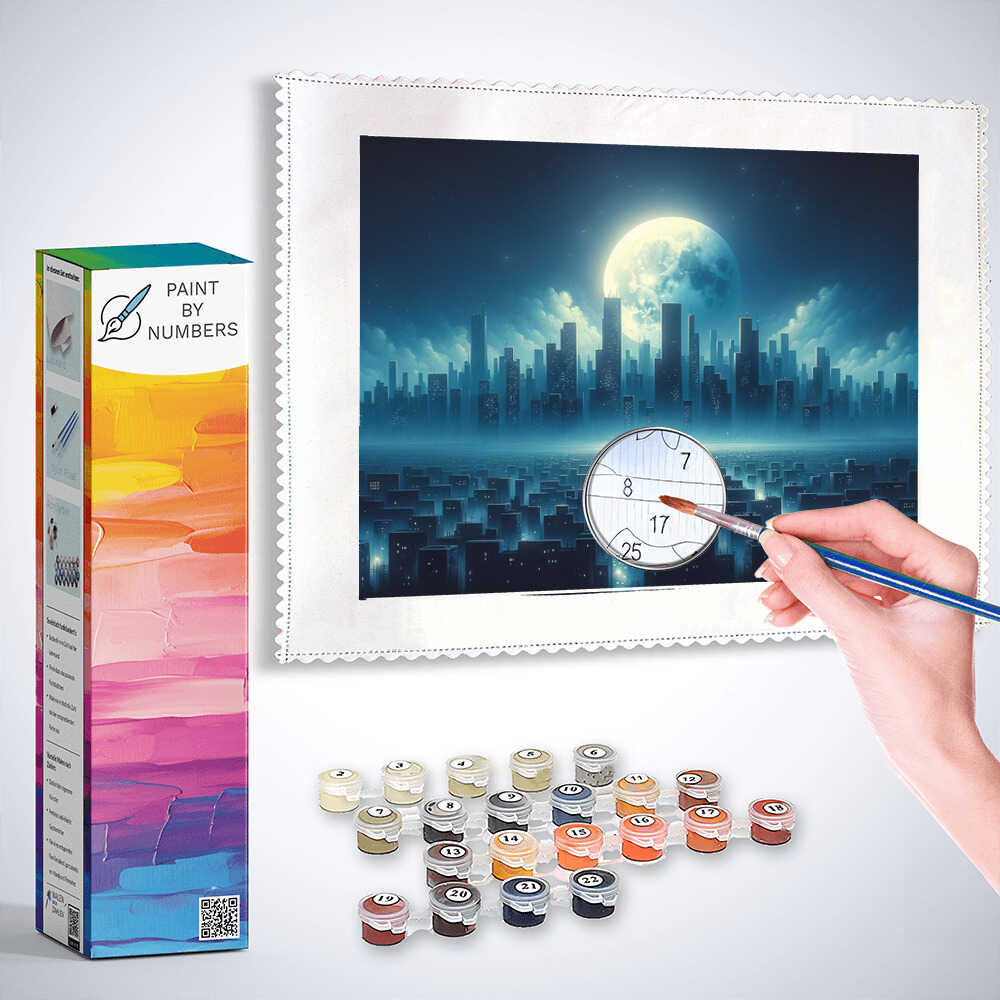 City by moonlight - Paint by Numbers – DIY Paint by Numbers