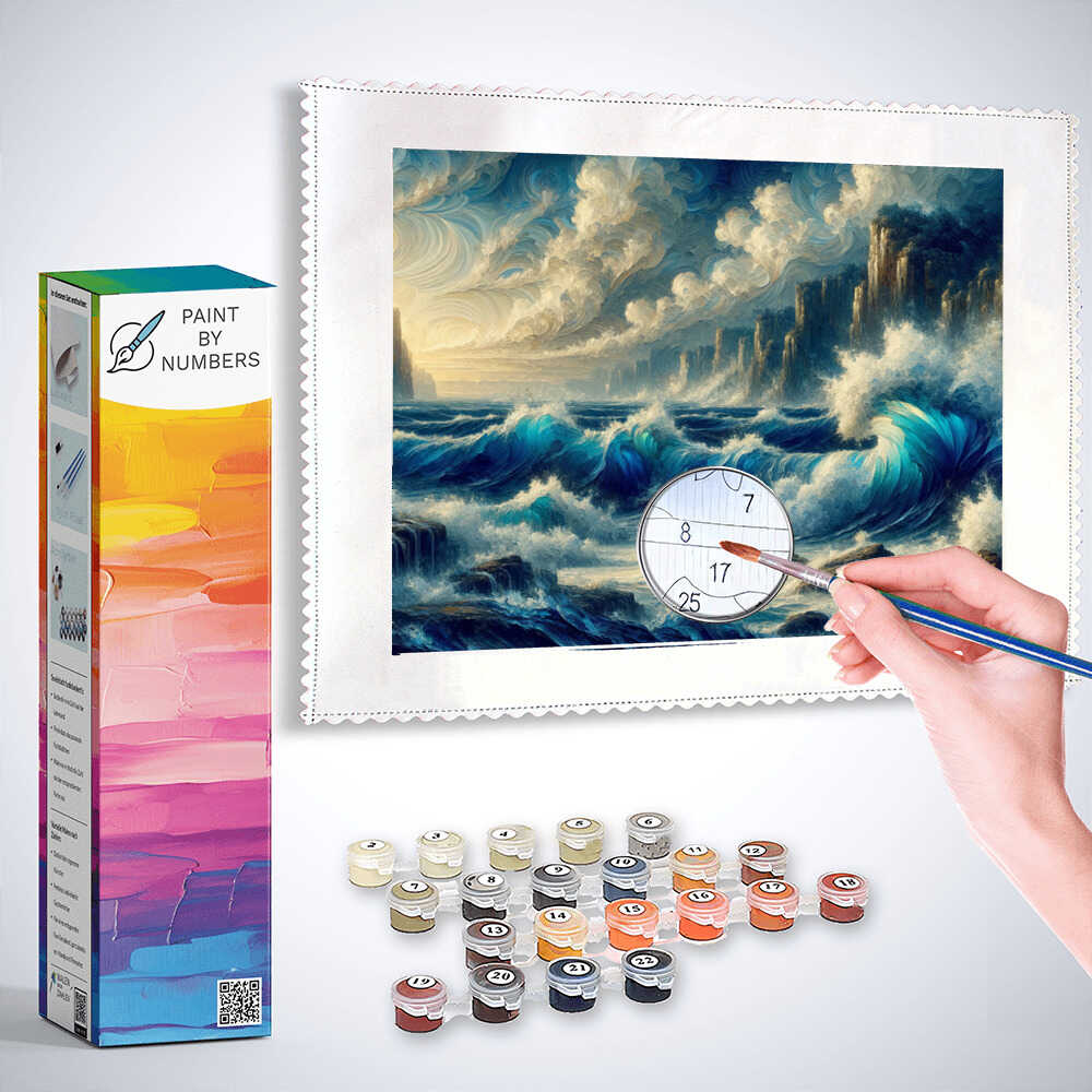 Coast, rough sea - Paint by Numbers – DIY Paint by Numbers