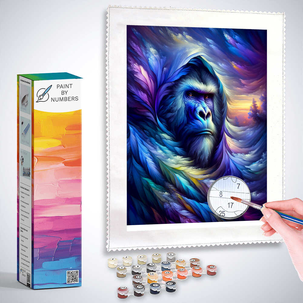 Paint by Numbers - Gorilla Blue Feathers – DIY Paint by Numbers