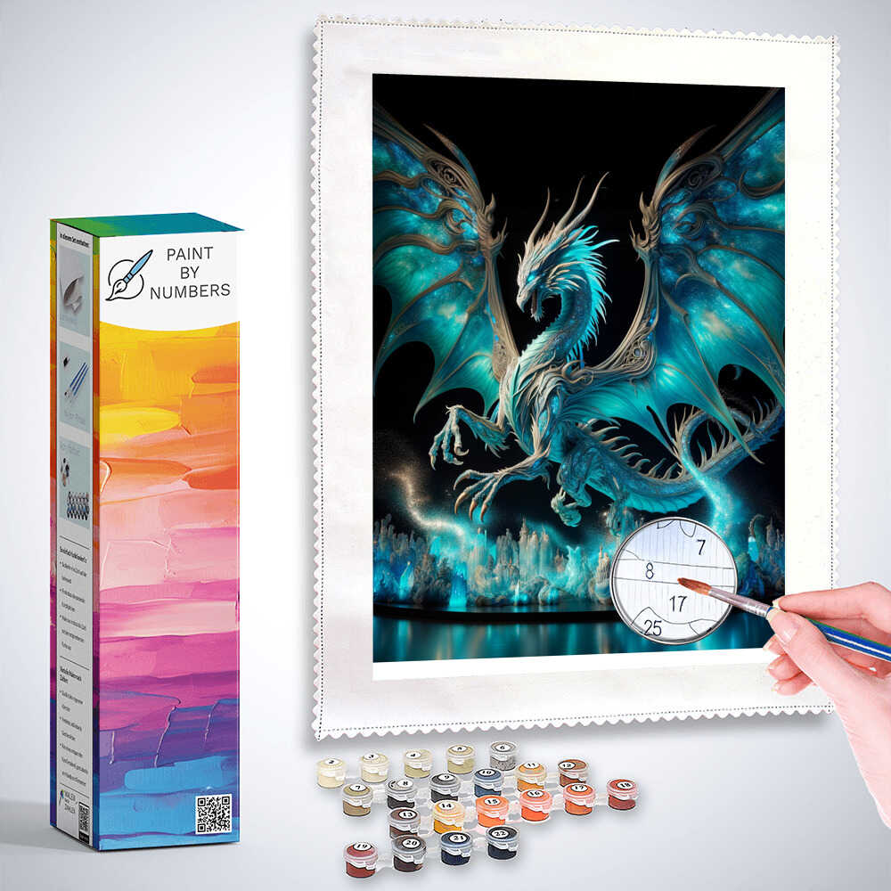 Paint by Numbers - Blue Turkish Dragon – DIY Paint by Numbers