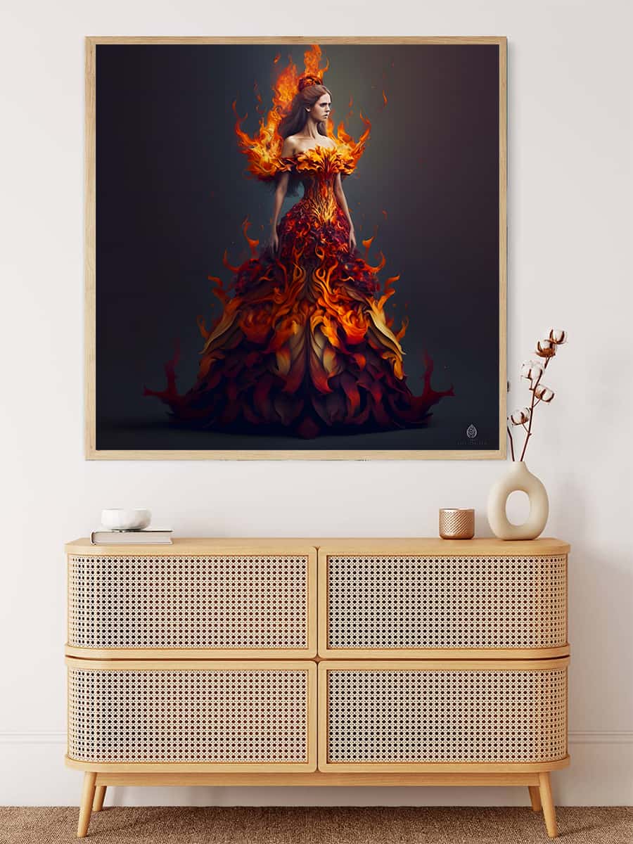 Diamond Painting - Fire Dress Woman – DIY Paint by Numbers