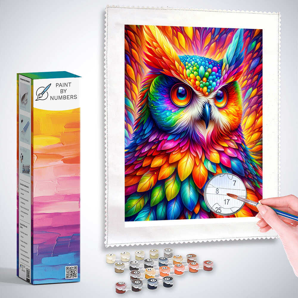 Rainbow owl - Paint by Numbers – DIY Paint by Numbers