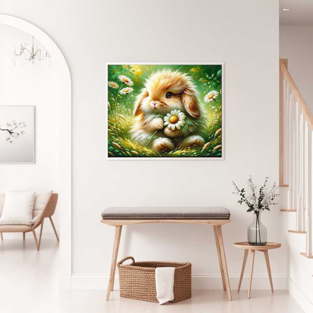 Paint by Numbers - Bunny holds daisies – DIY Paint by Numbers