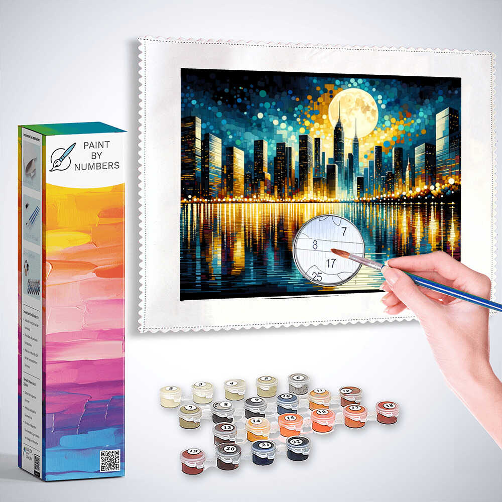 Moonlight skyscrapers - Paint by Numbers – DIY Paint by Numbers