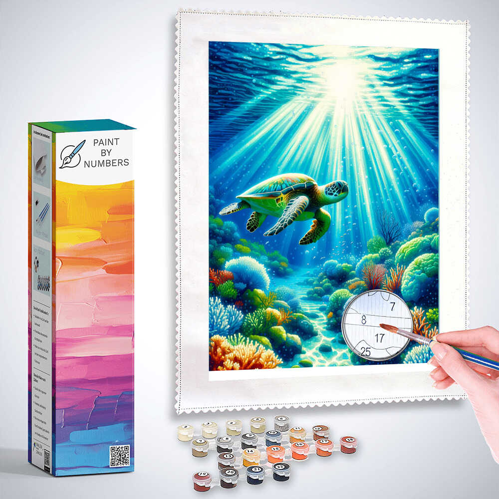 Paint by Numbers - Turtle Coral Reef – DIY Paint by Numbers
