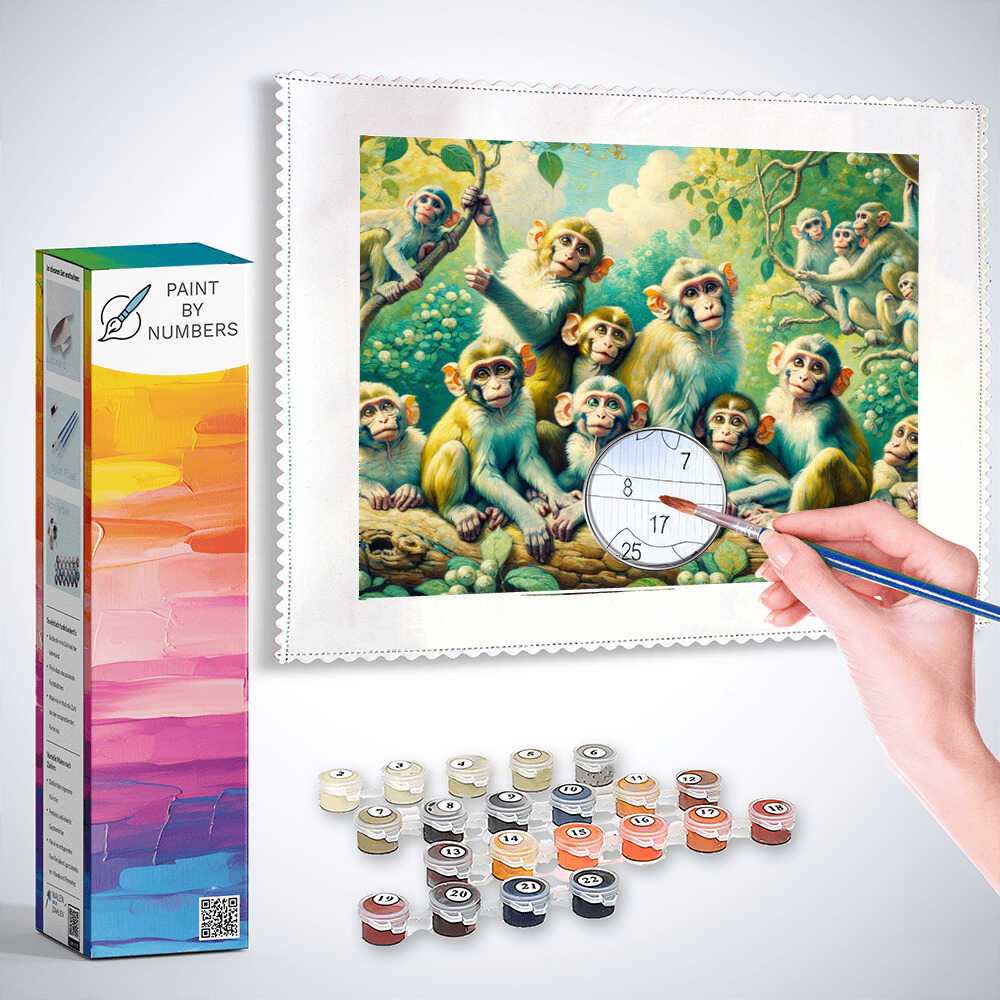 Paint by Numbers - Monkey in tree – DIY Paint by Numbers
