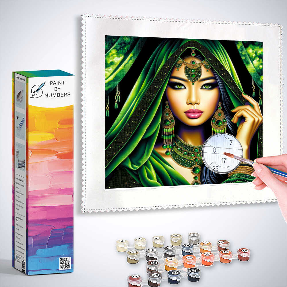 Paint by Numbers - Woman with Grunge and Black Cloth – DIY Paint by Numbers