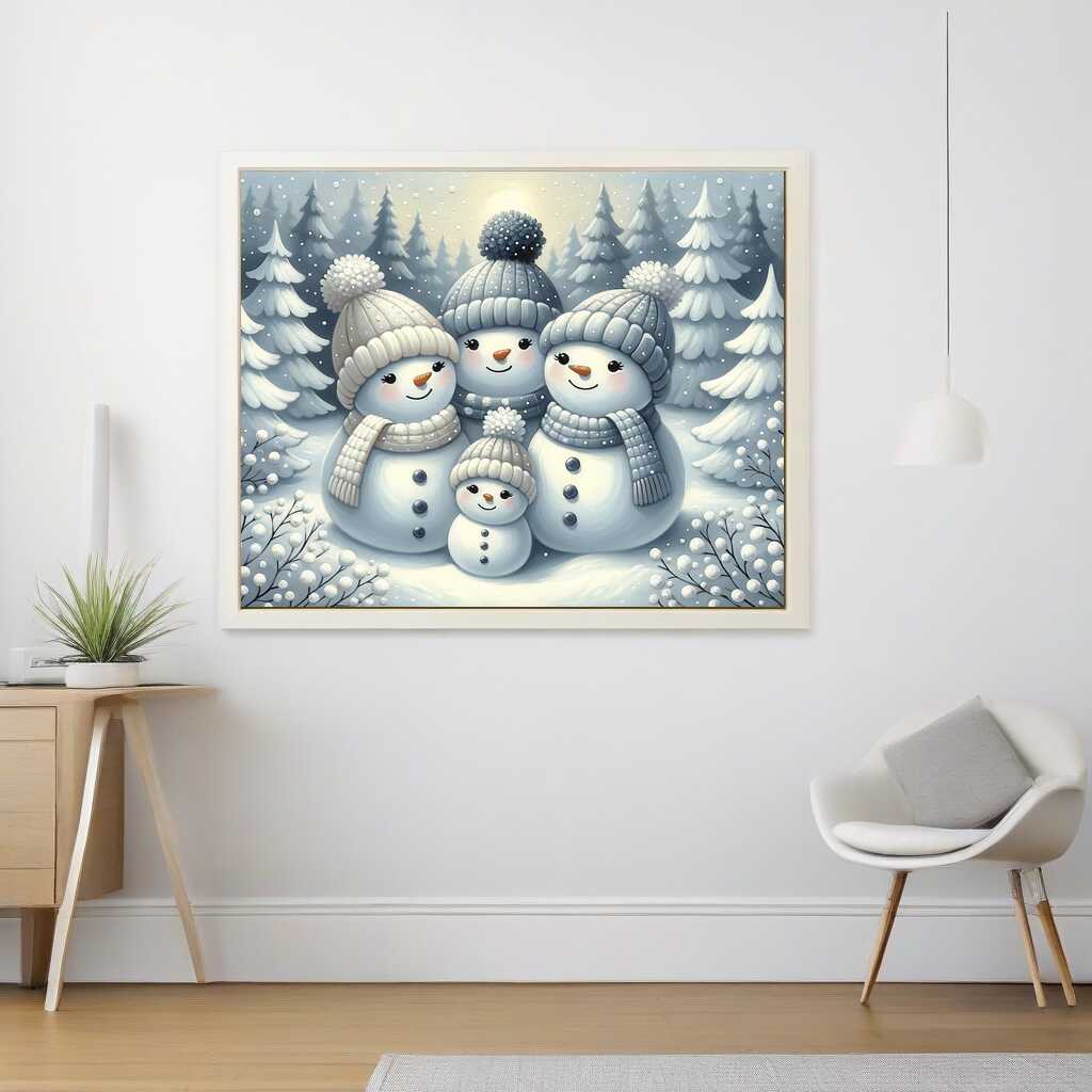 Snowman family - Paint by Numbers – DIY Paint by Numbers
