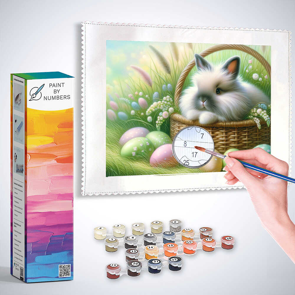 Paint by Numbers - Rabbit in basket – DIY Paint by Numbers