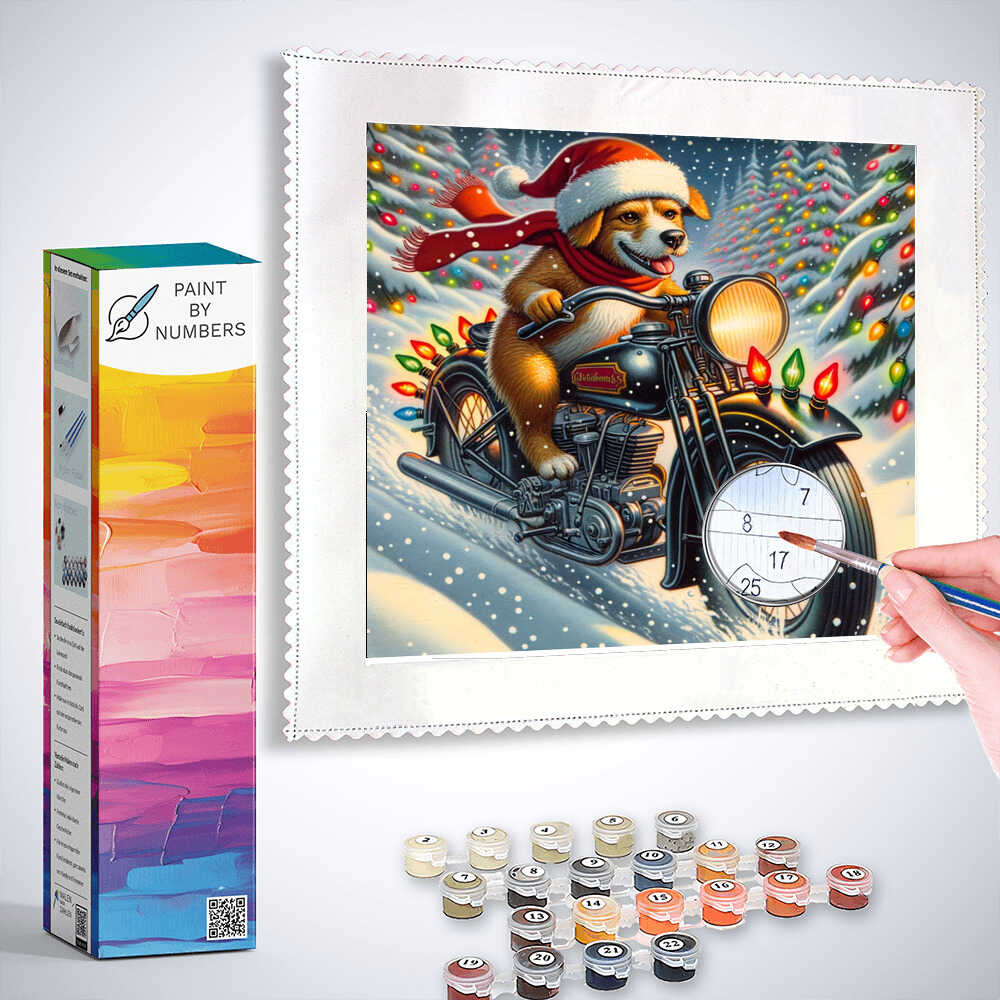 Paint by Numbers - Dog Motorcycle – DIY Paint by Numbers