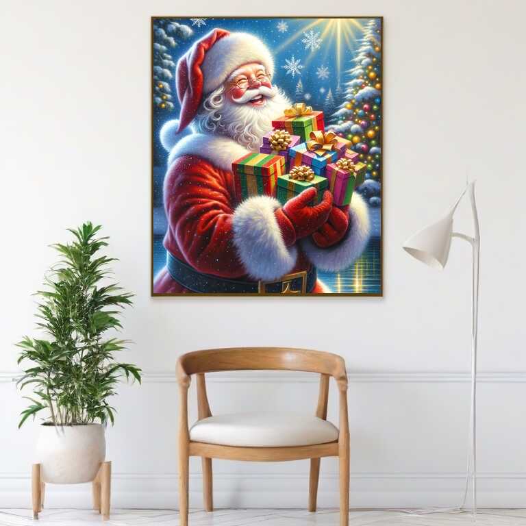 Paint by Numbers - Gift Wrapped Santa – DIY Paint by Numbers
