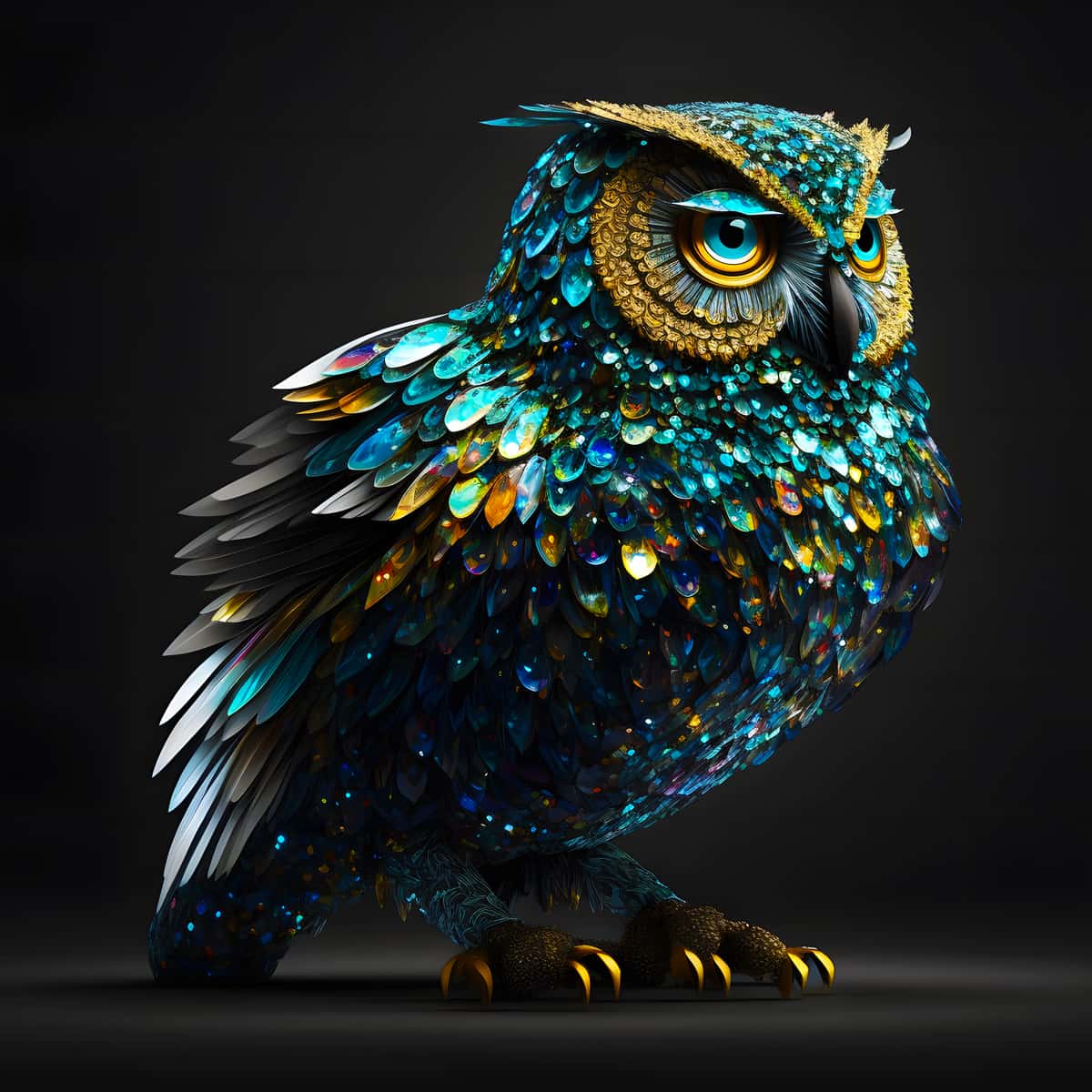 Paint by Numbers - Owl in the night turquoise – DIY Paint by Numbers