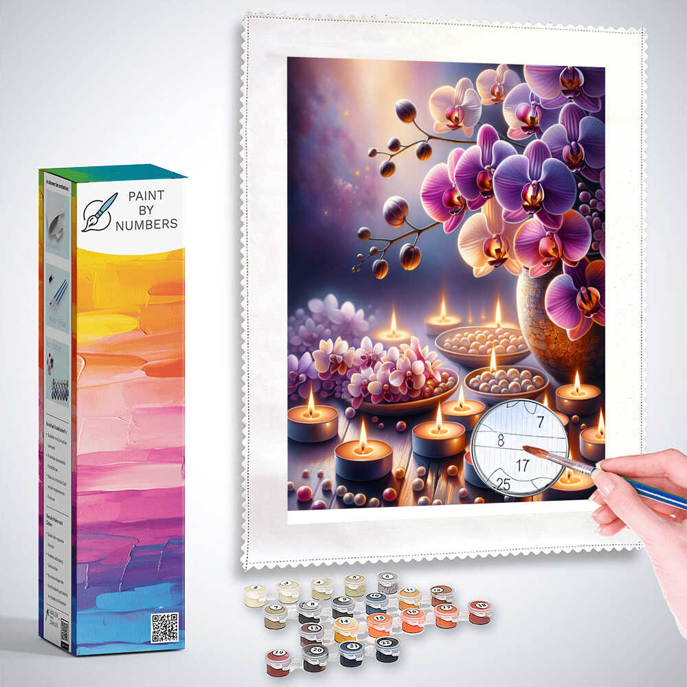 Paint by Numbers - Orchid Tea Lights – DIY Paint by Numbers