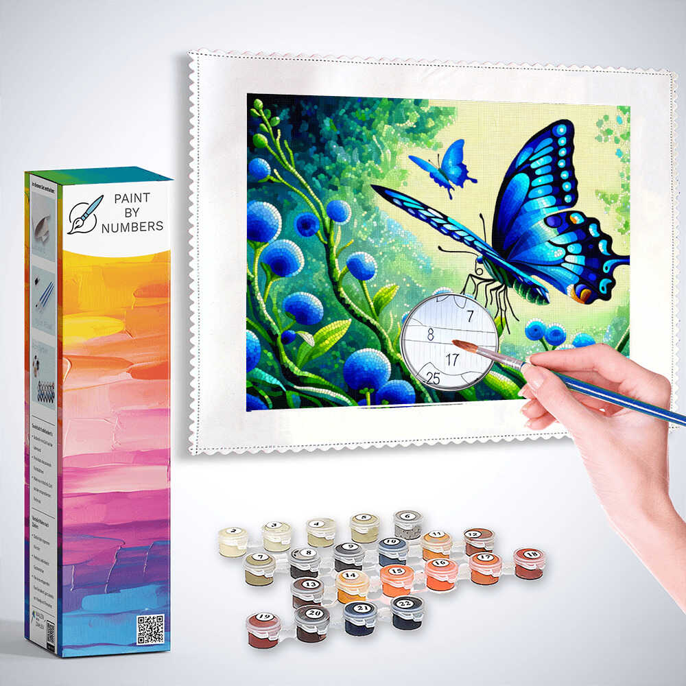 Blue butterfly - Paint by Numbers – DIY Paint by Numbers