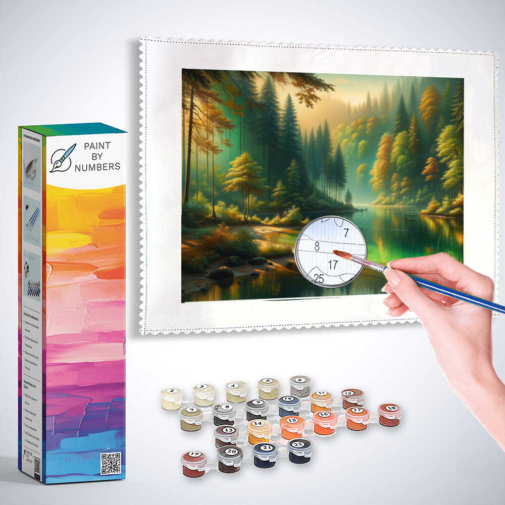 Paint by Numbers - Tree at Lake Forest – DIY Paint by Numbers