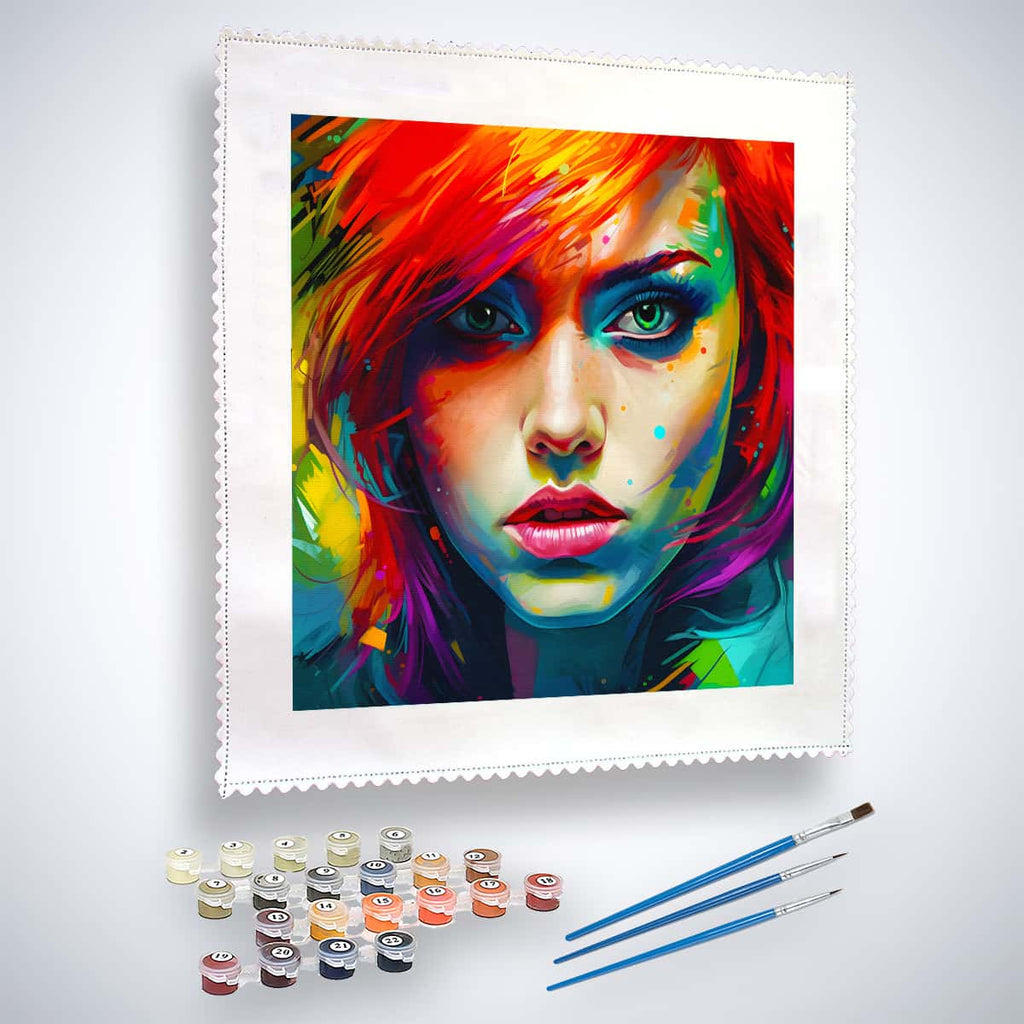 Paint by Numbers - Portrait color explosion – DIY Paint by Numbers