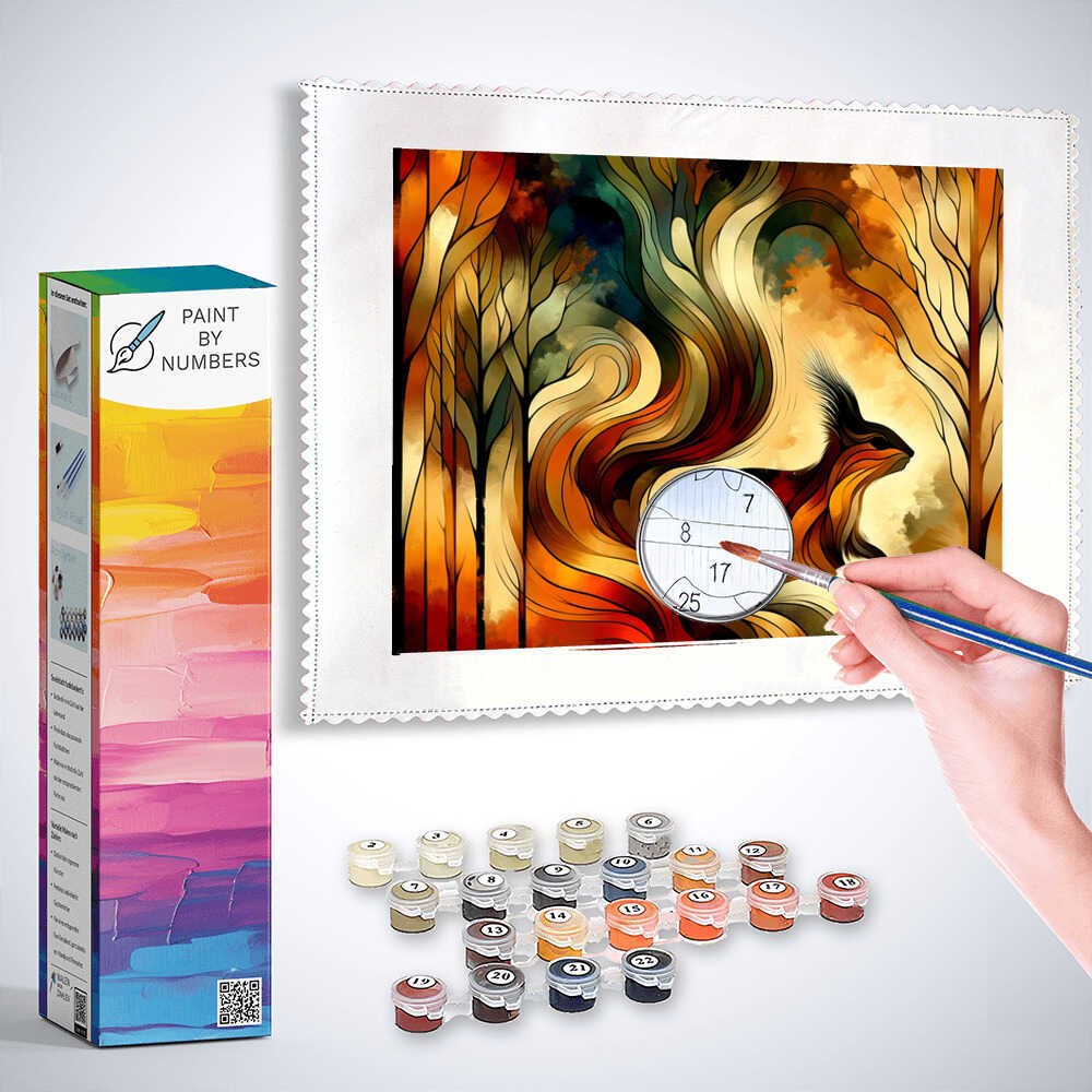 Squirrel, Forest - Paint by Numbers