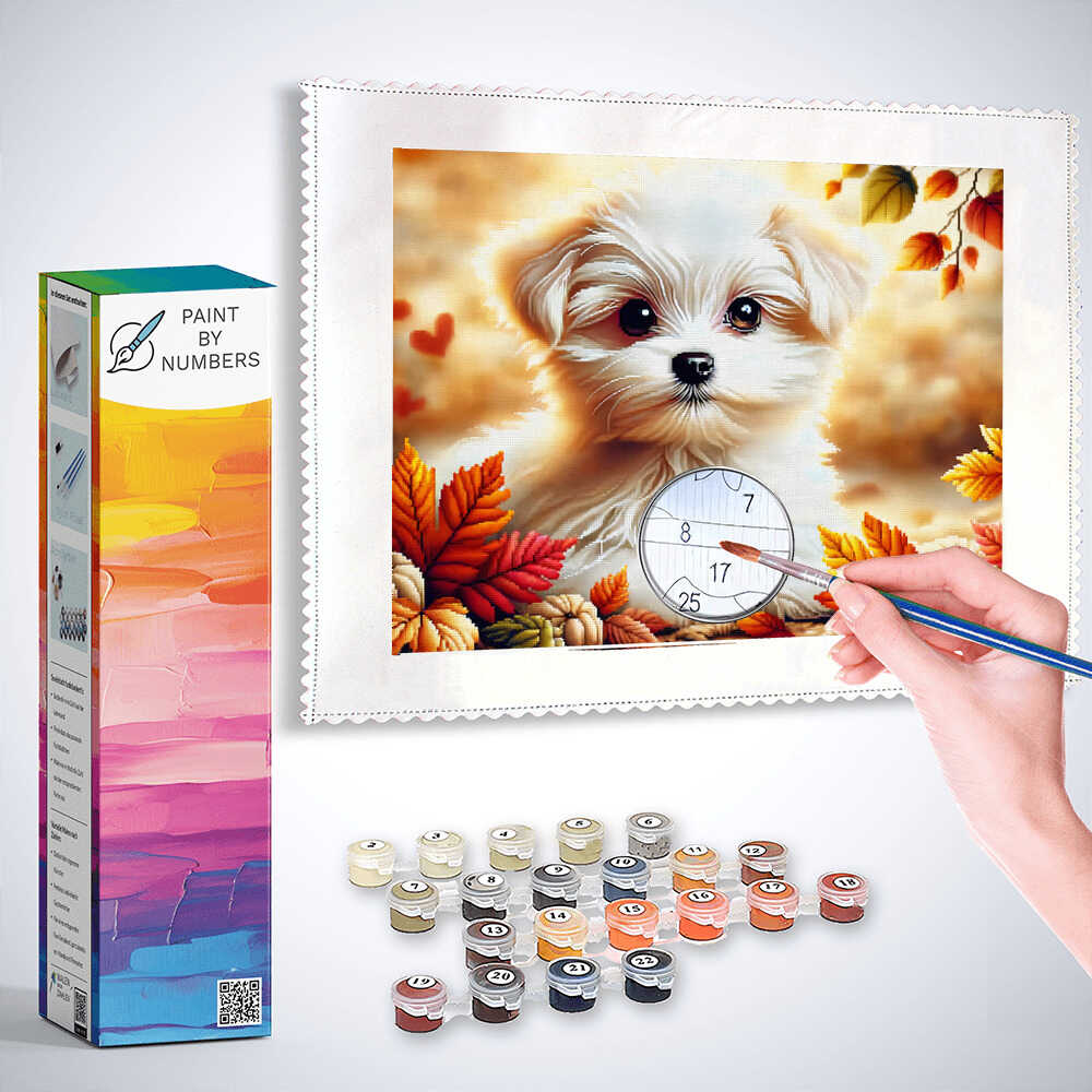 small white dog - Paint by Numbers – DIY Paint by Numbers
