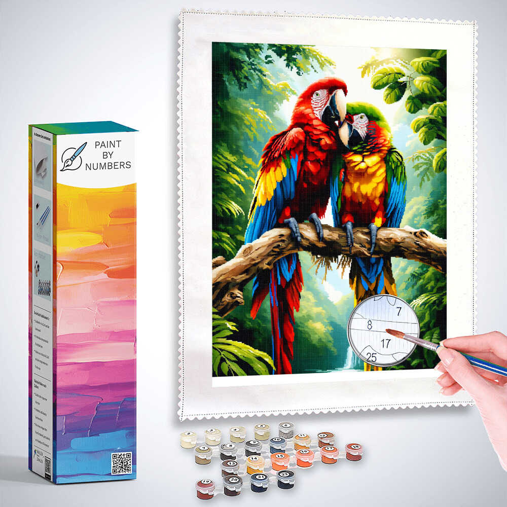 Paint by Numbers - Parrots Parche – DIY Paint by Numbers