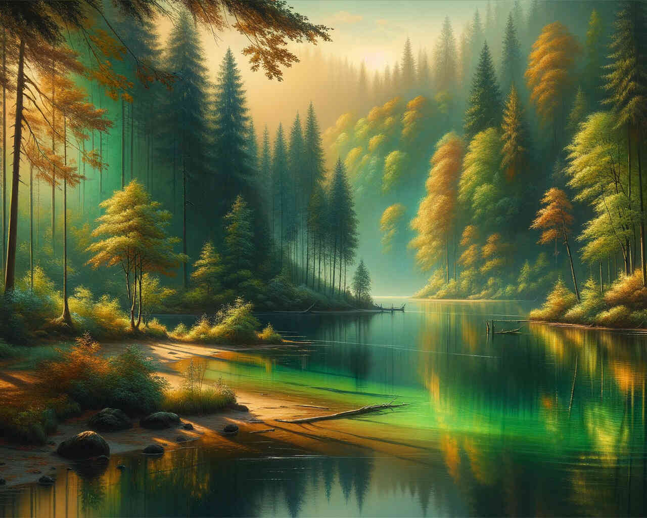 Paint by Numbers - Tree at Lake Forest – DIY Paint by Numbers